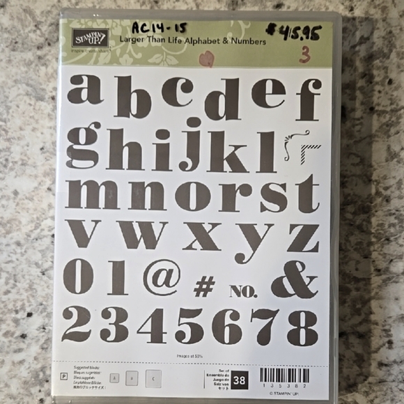 Stampin' Up! | Office | Stampin Up Larger Than Life Alphabet Numbers ...